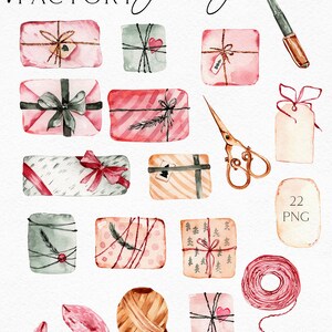 Watercolor Christmas Presents Clipart, Gift Clipart for Planner ...