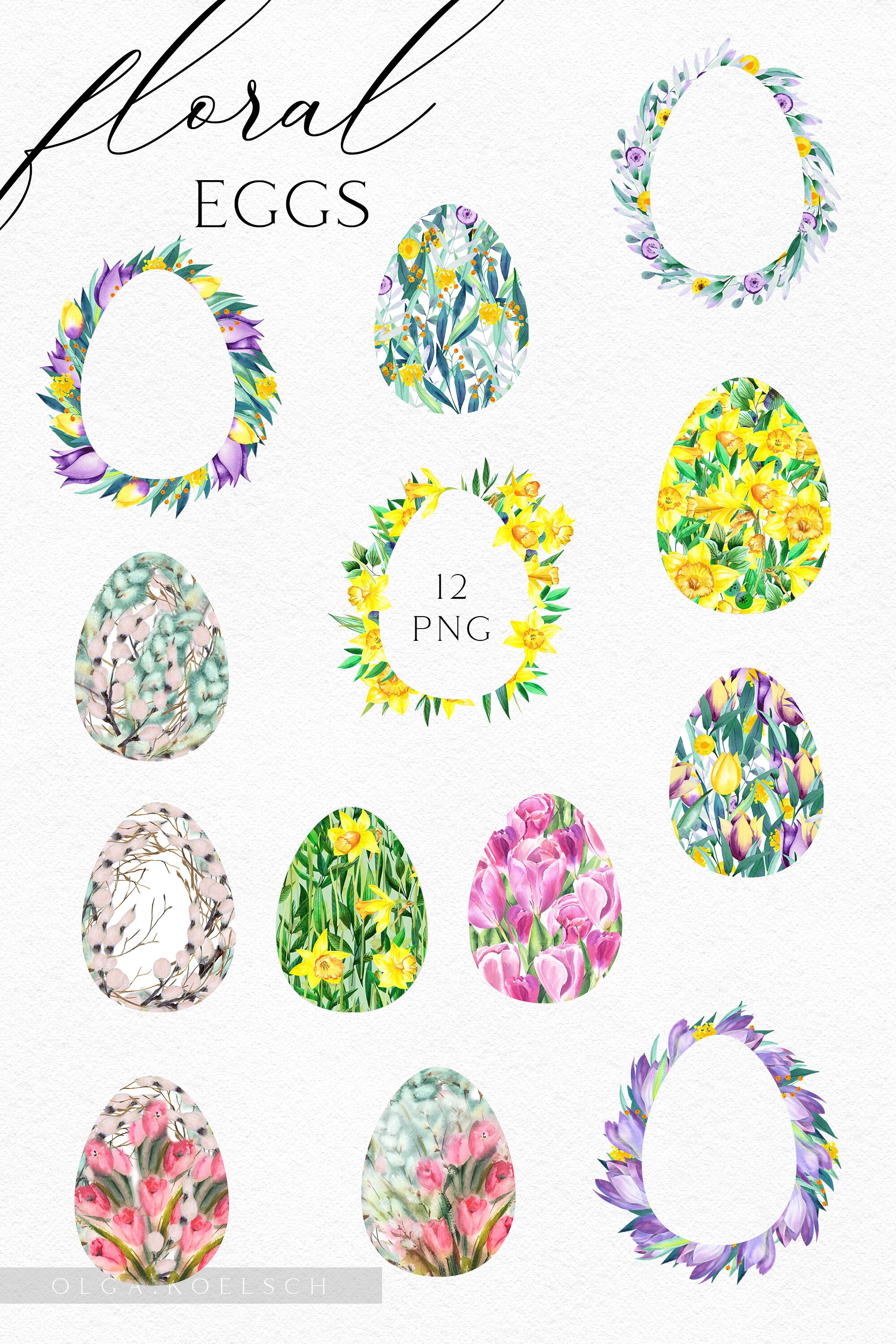 Watercolor Easter Egg Clipart, Easter Cards Diy, Easter Frames Png ...