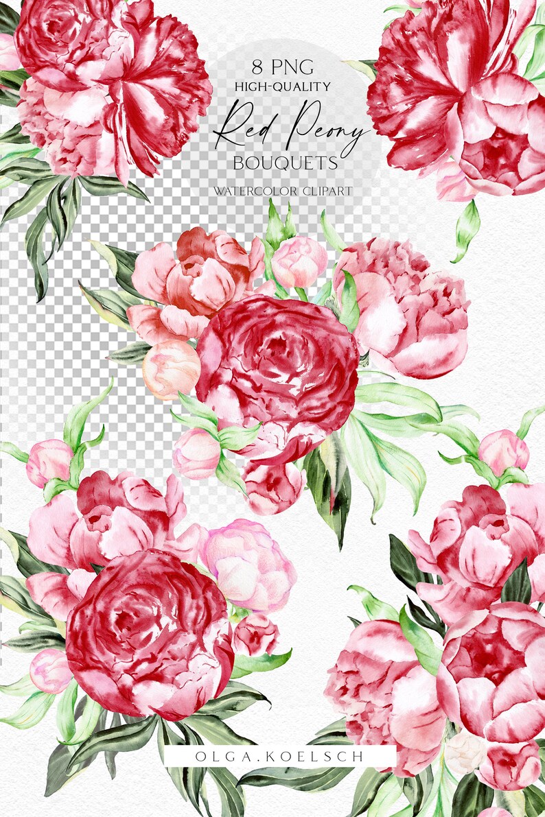 Watercolor Boho Flowers Clipart, Pink and Blush Wedding Flowers Png ...
