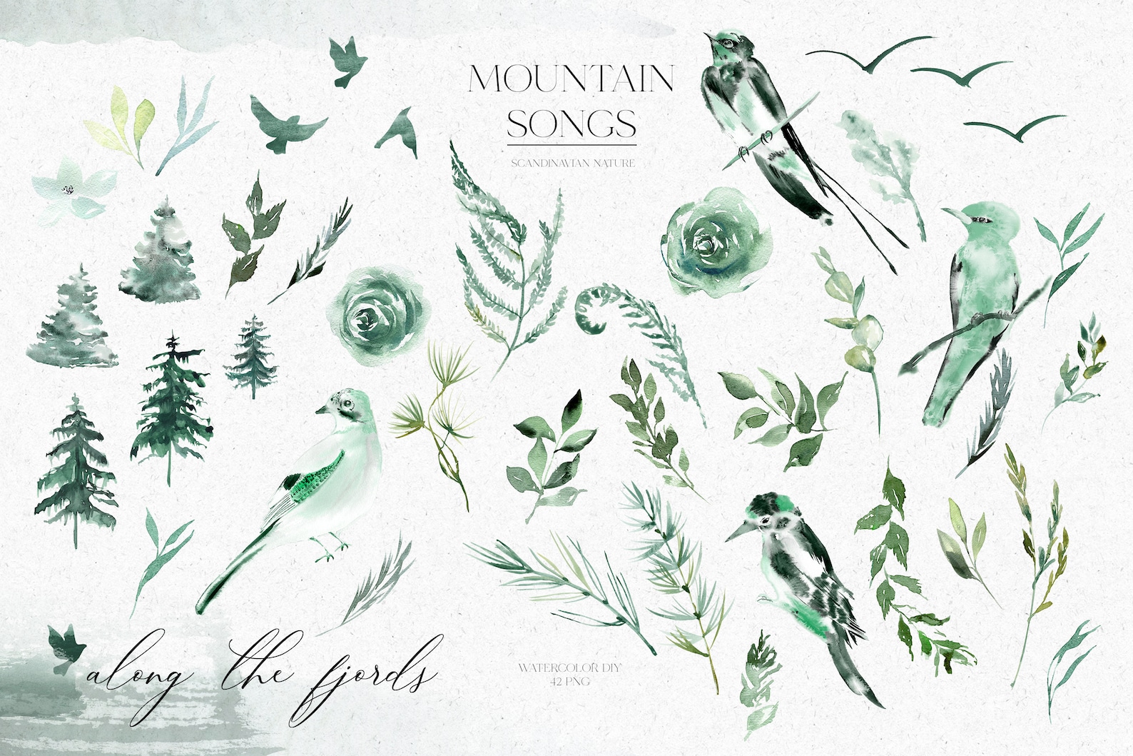 Watercolor Greenery Clipart Woodland Watercolor Clip Art - Etsy