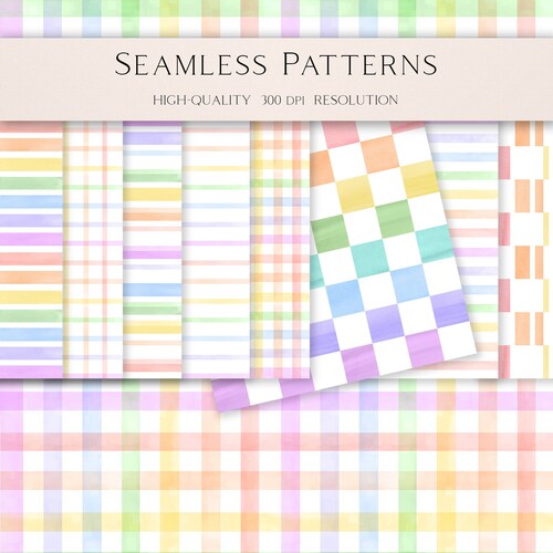 Rainbow Checkers / Seamless Pattern / Digital File / Digital - Etsy