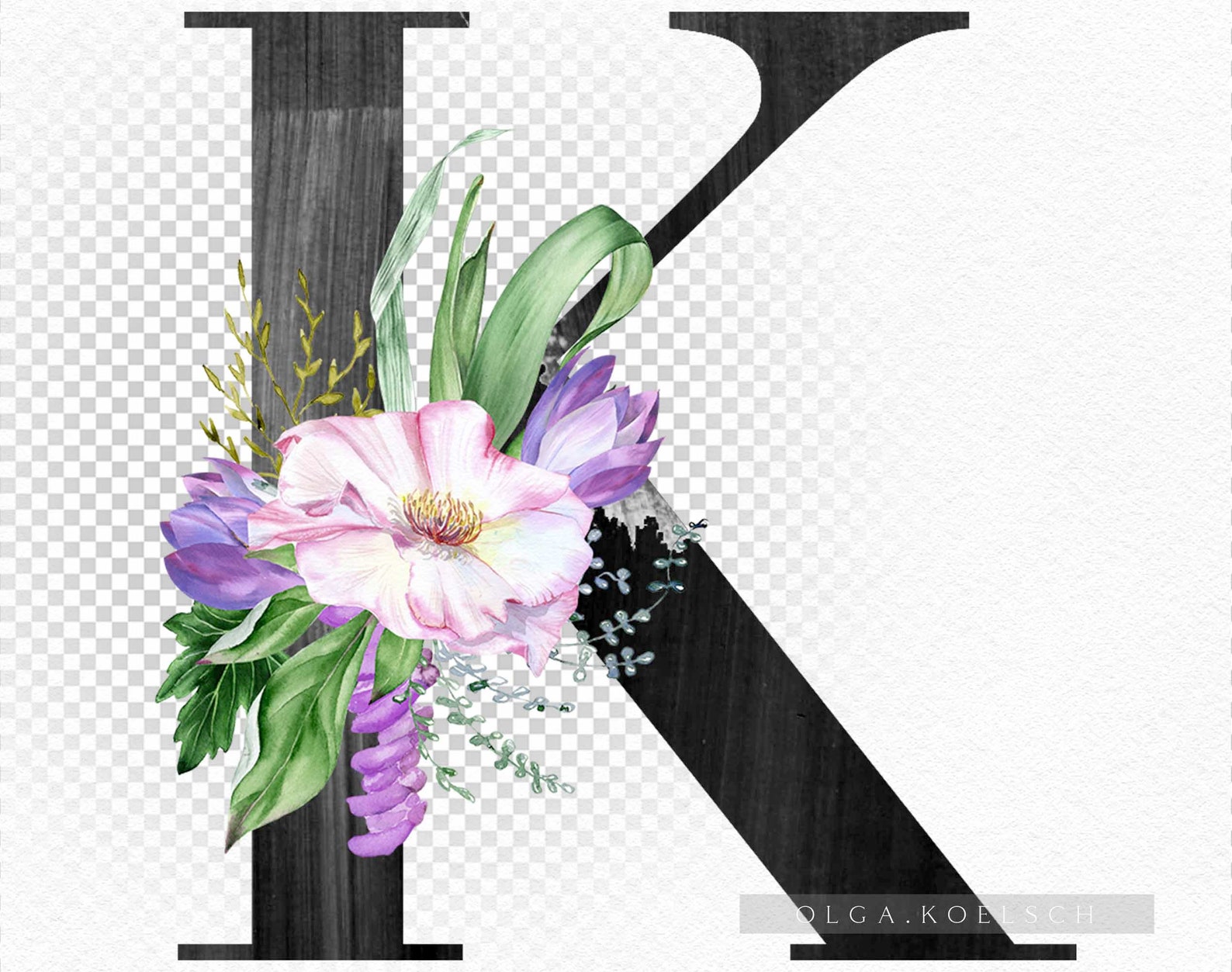 Boho Floral Alphabet Clipart Wedding Floral Alphabet Png - Etsy