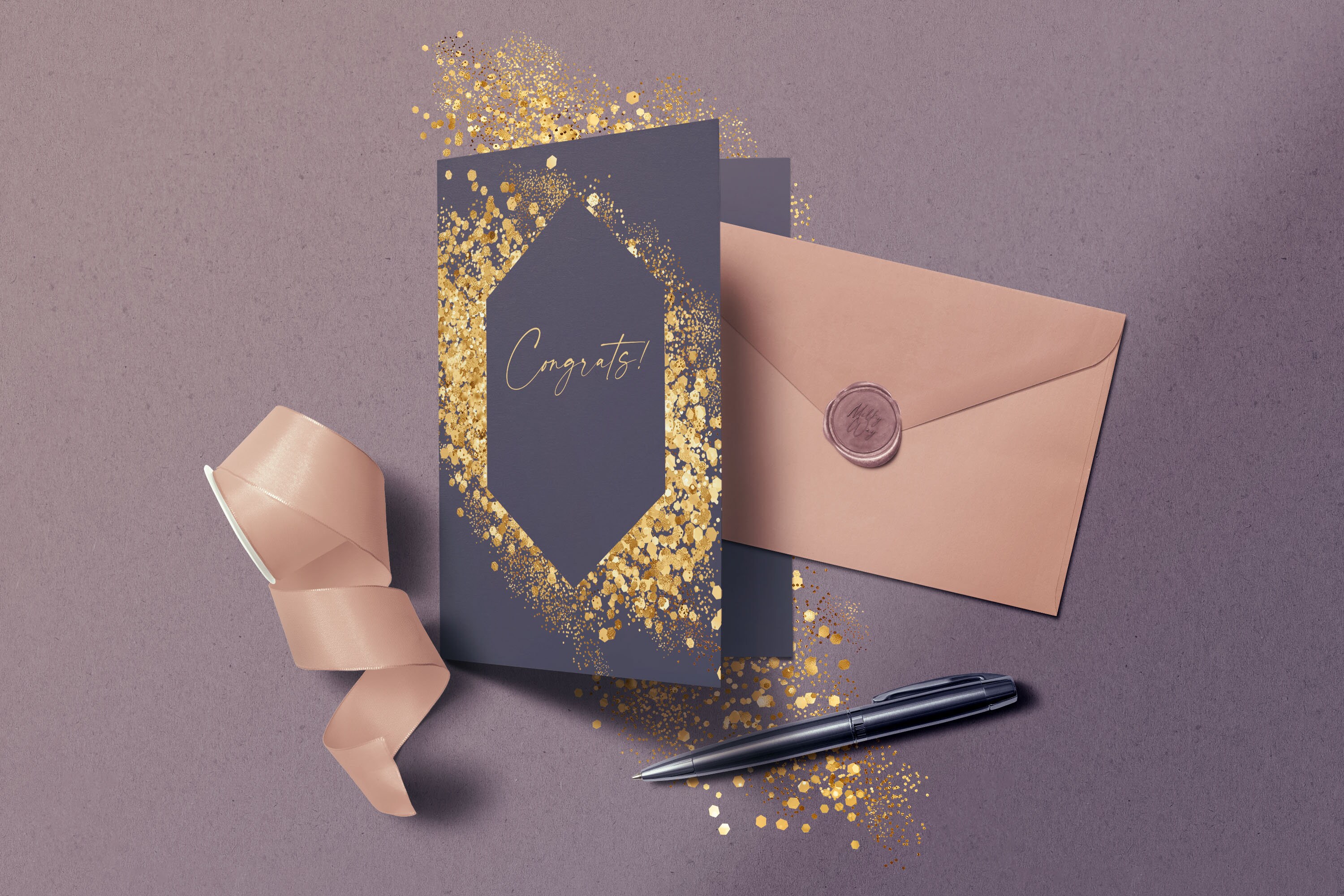 Gold Glitter Holographic Digital Frames Golden Falling - Etsy