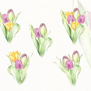 Watercolor Tulips Clipart, Easter Clipart Watercolor Flowers, Spring ...