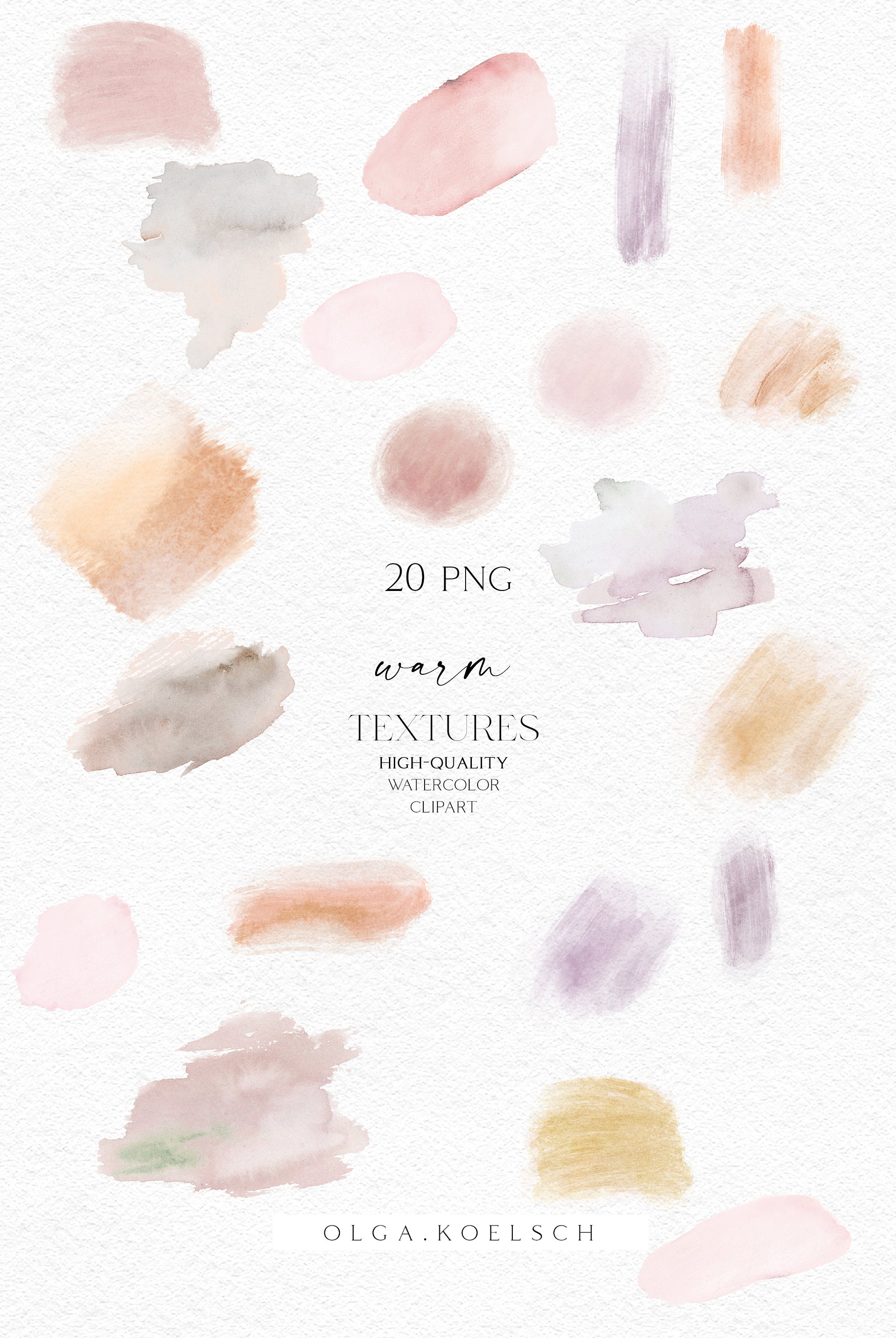 Neutral Watercolor Brush Stroke Clipart, Abstract Clipart, Beige ...