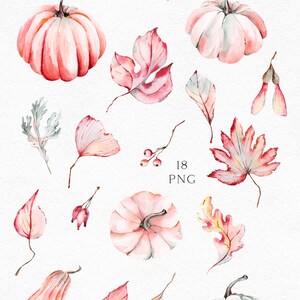 Watercolor Pumpkin Clipart, Fall Leaves Watercolor, Thanksgiving ...