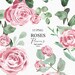 Boho Roses Clipart, Dusty Pink Flowers Png, Dusty Roses for Wedding ...