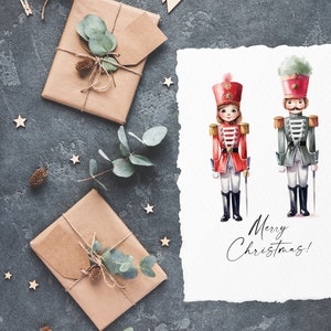 Watercolor Nutcracker Clipart for Retro Christmas Greeting Cards ...