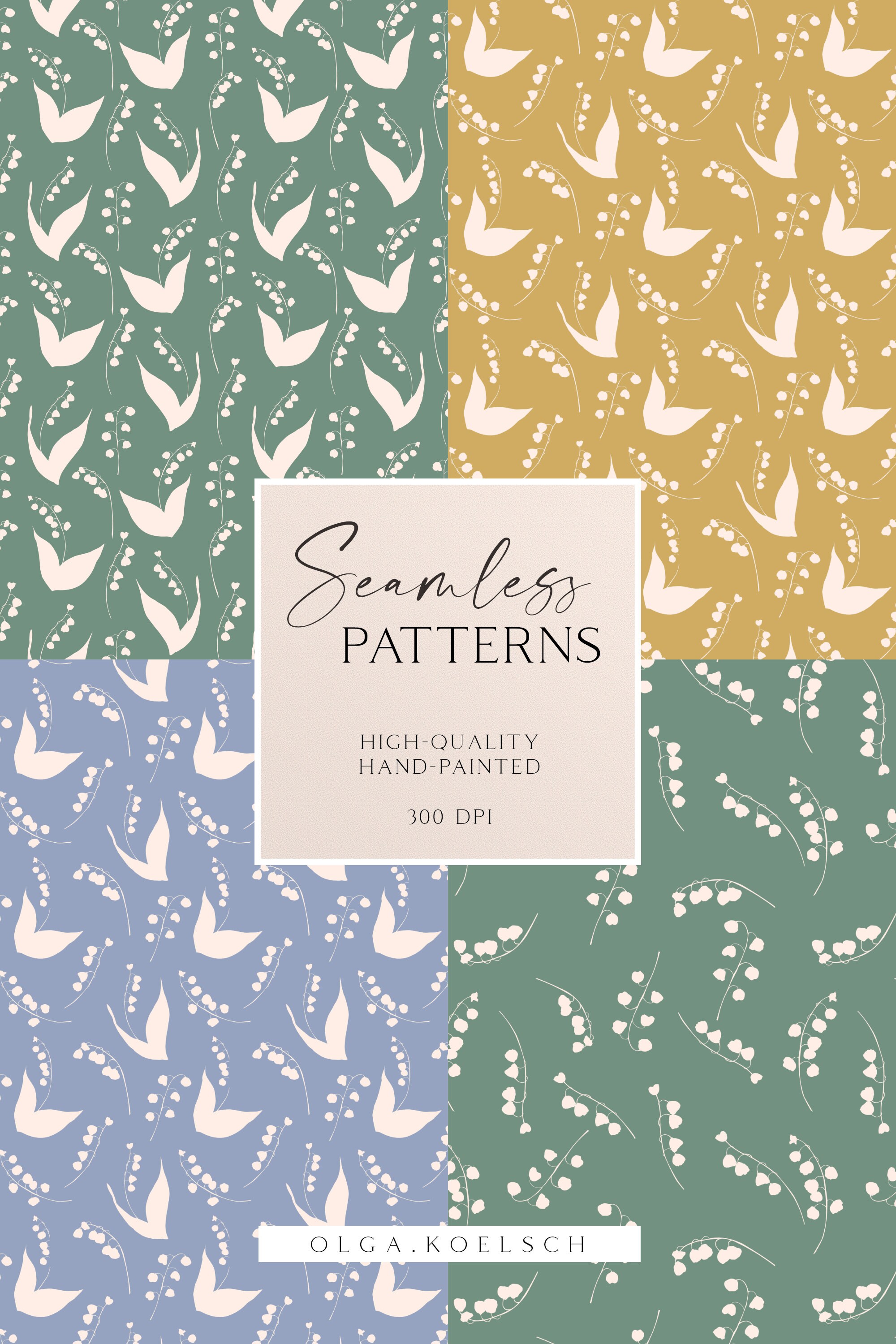 Lily of the Valley Seamless Pattern for Fabric Watercolor - Etsy