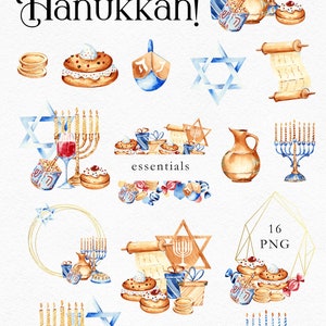 Hanukkah Clipart Jewish Holiday Watercolor Religious Clipart Jewish ...