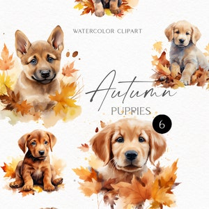 Watercolor Puppy Clipart Fall Pet Portrait Png Labrador - Etsy