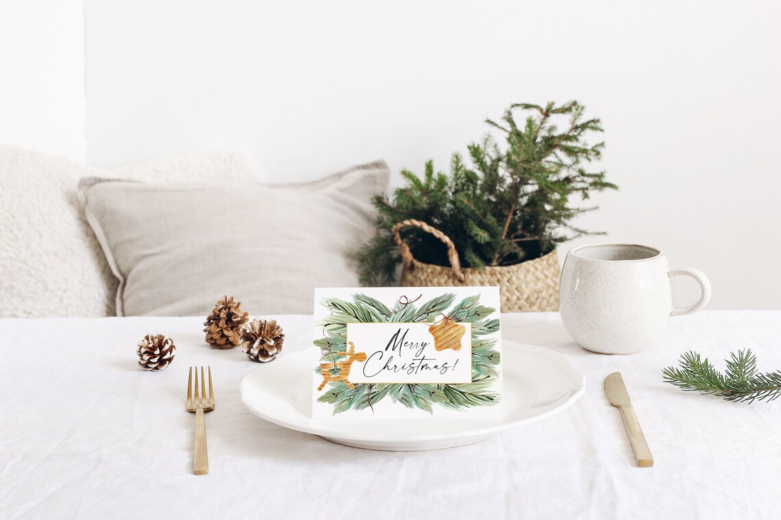 Boho Christmas Wreath Clipart Watercolor Christmas Frames for - Etsy