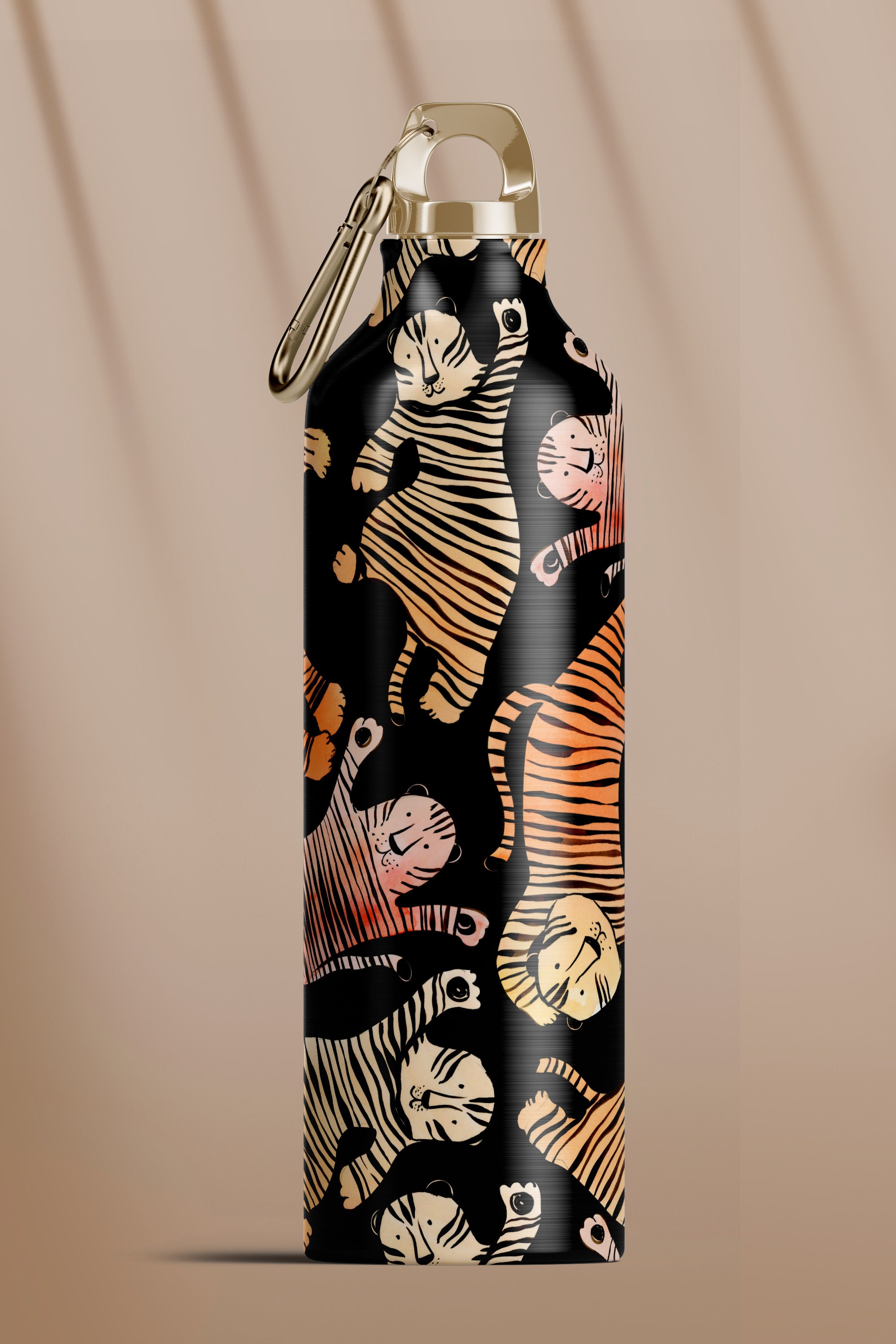 Boho Tiger Digital Paper. Watercolor Tigers Seamless Pattern | Etsy