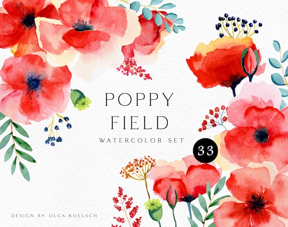 Red Poppy Flower Clipart