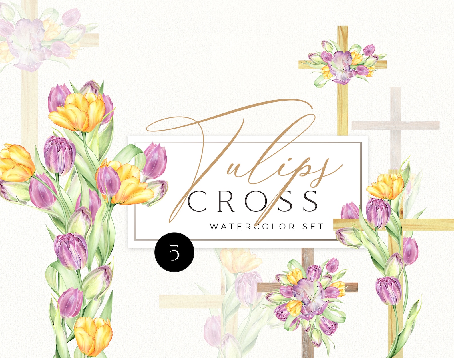Watercolor Easter Floral Cross Catholic Wooden Crosses With - Etsy
