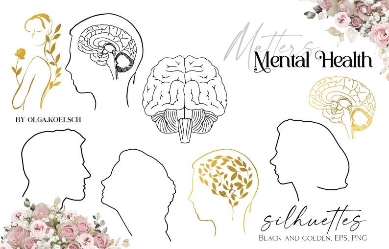 Mental Health Clipart Self Care Medical Clipart Brain Png - Etsy