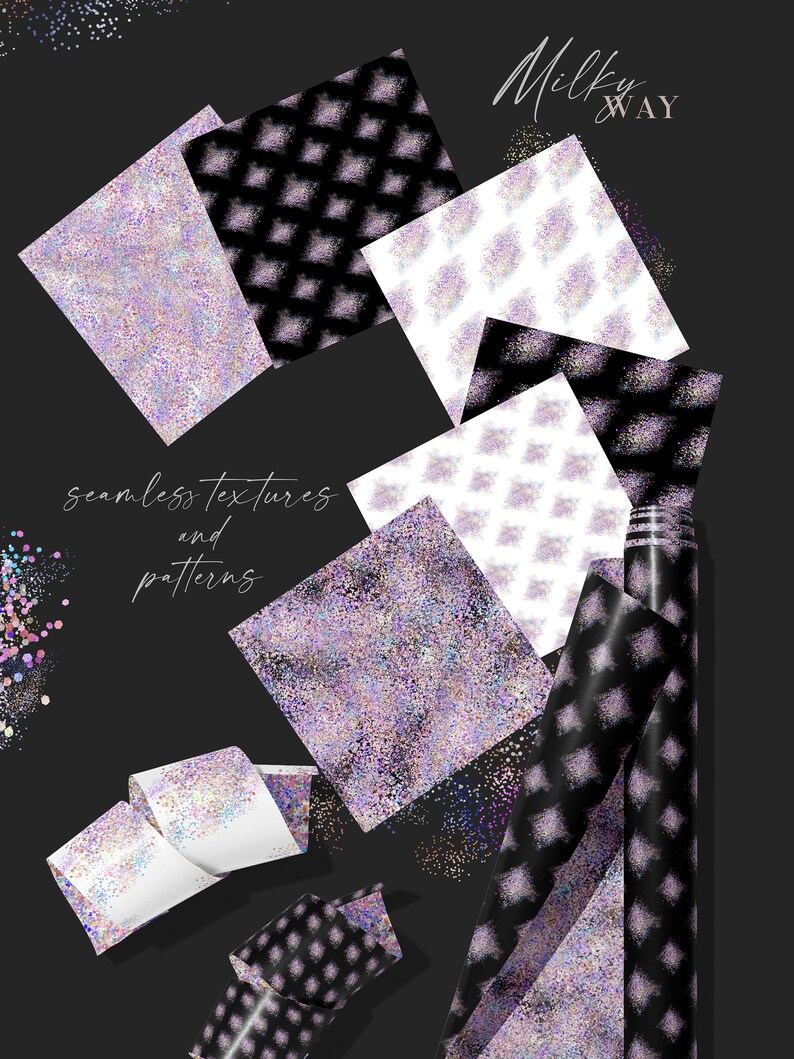 Glitter Holographic Digital Paper Metallic Textures Seamless - Etsy
