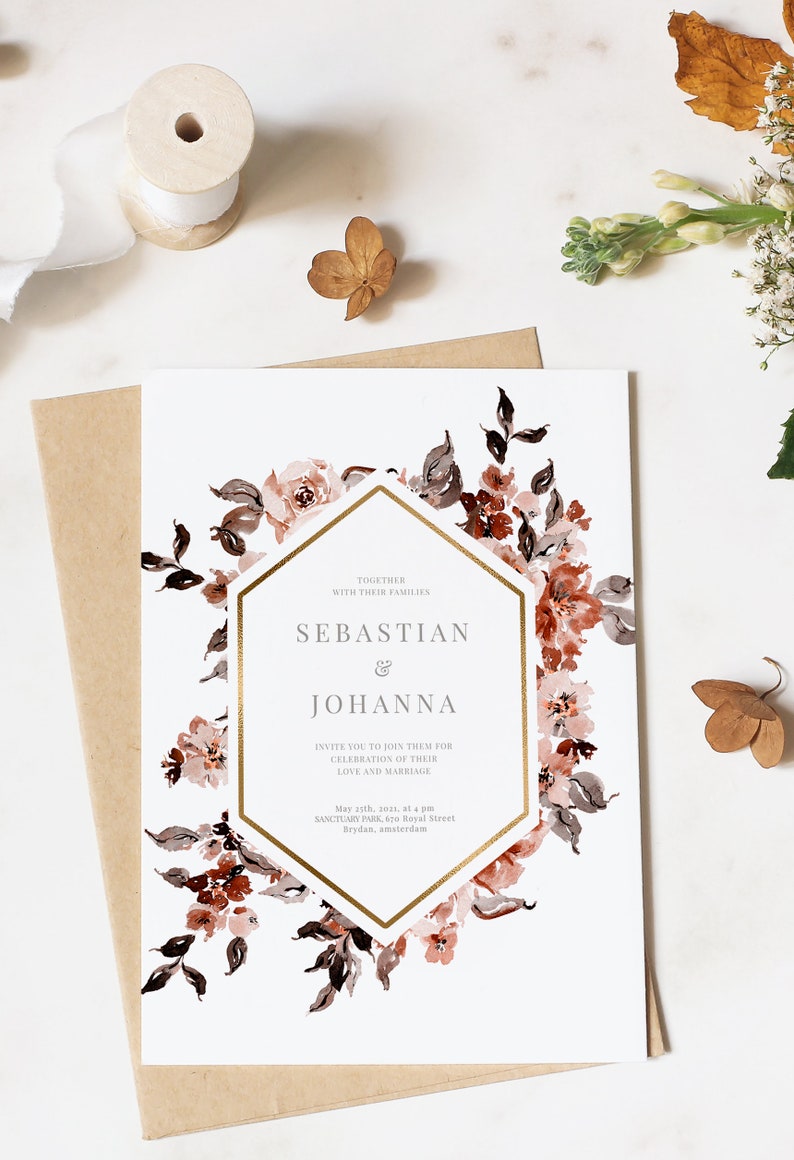 Boho Wreath Clipart Watercolor Autumn Flowers Clip Art | Etsy