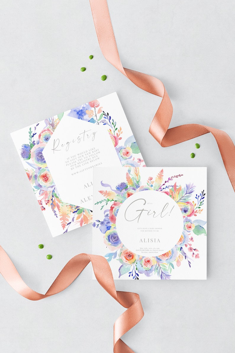 Boho Rainbow Floral Frame Clipart Watercolor Floral Borders - Etsy