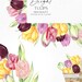 Watercolor Tulips Clipart Easter Frames Clipart Watercolor - Etsy