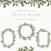 Watercolor Holly Berry Clipart for Christmas Scrapbook Greeting Cards ...