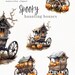 Watercolor Halloween Pumpkin Clipart, Spooky Ghost Houses Png for Party ...