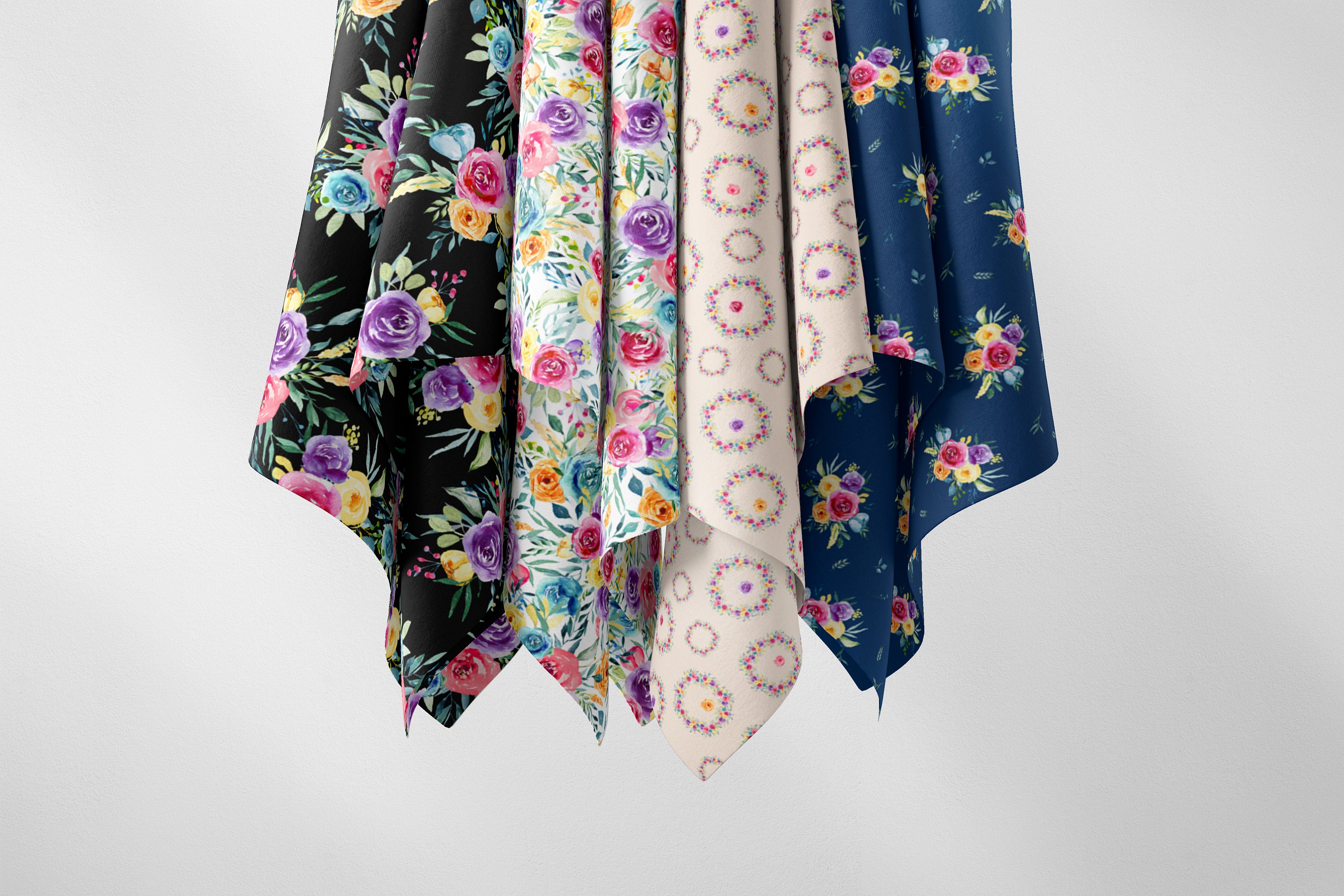 Bright Seamless Pattern for Fabric, Watercolor Roses Flowers Digital ...