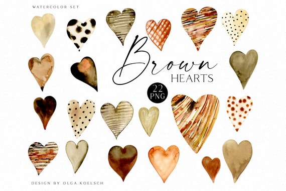 Watercolor Brown Hearts Clipart Black Lives Matter Clipart | Etsy
