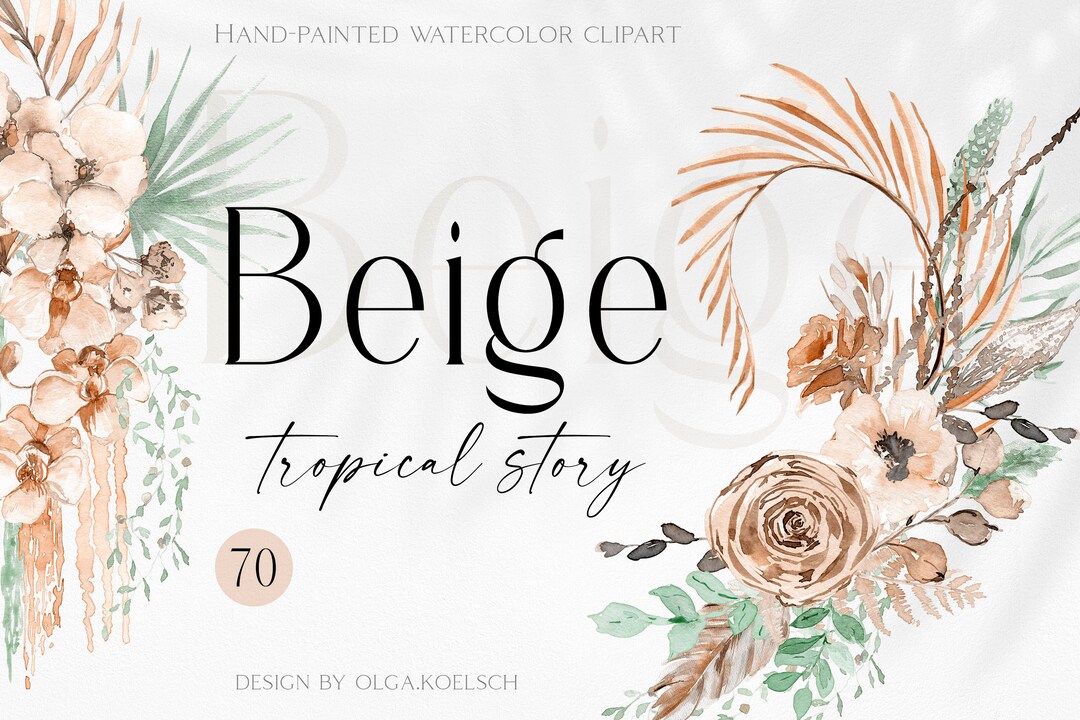 Watercolor Boho Flower Clipart, Tropical Boho Roses Bouquets Png ...