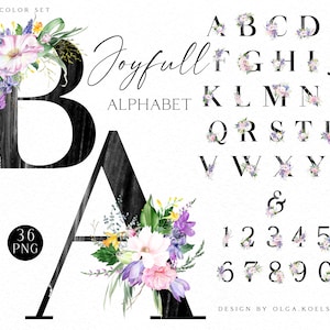 Boho Floral Alphabet Clipart, Wedding Floral Alphabet Png, Blush ...