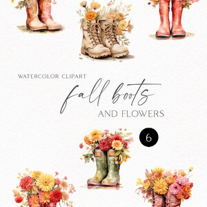 Watercolor Farmhouse Rain Boots Clipart, Fall Floral Boots Png for ...