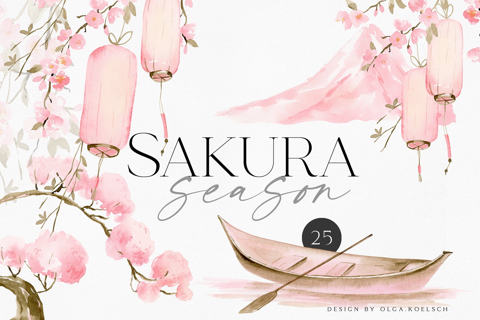 Watercolor Boho Floral Clipart Bundle Rose Clipart for - Etsy