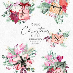 Watercolor Christmas Gift Clipart, Hand-painted Presents (PNG) - Etsy