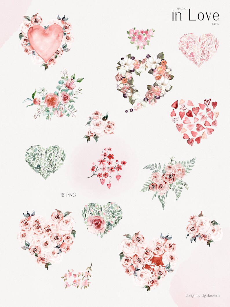 Watercolor Pink Heart Clipart Valentine's Day Png - Etsy