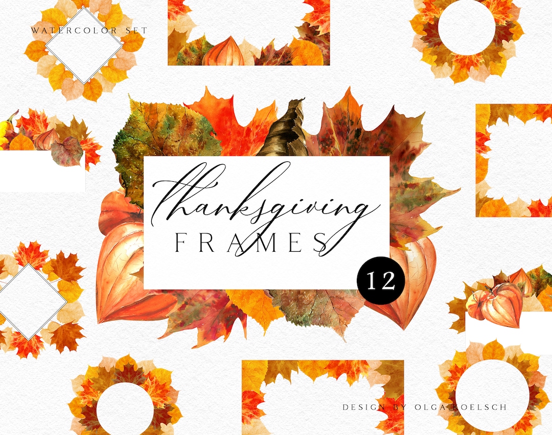 Watercolor Boho Fall Clipart, Thanksgiving Clipart With Autumn Wreath ...