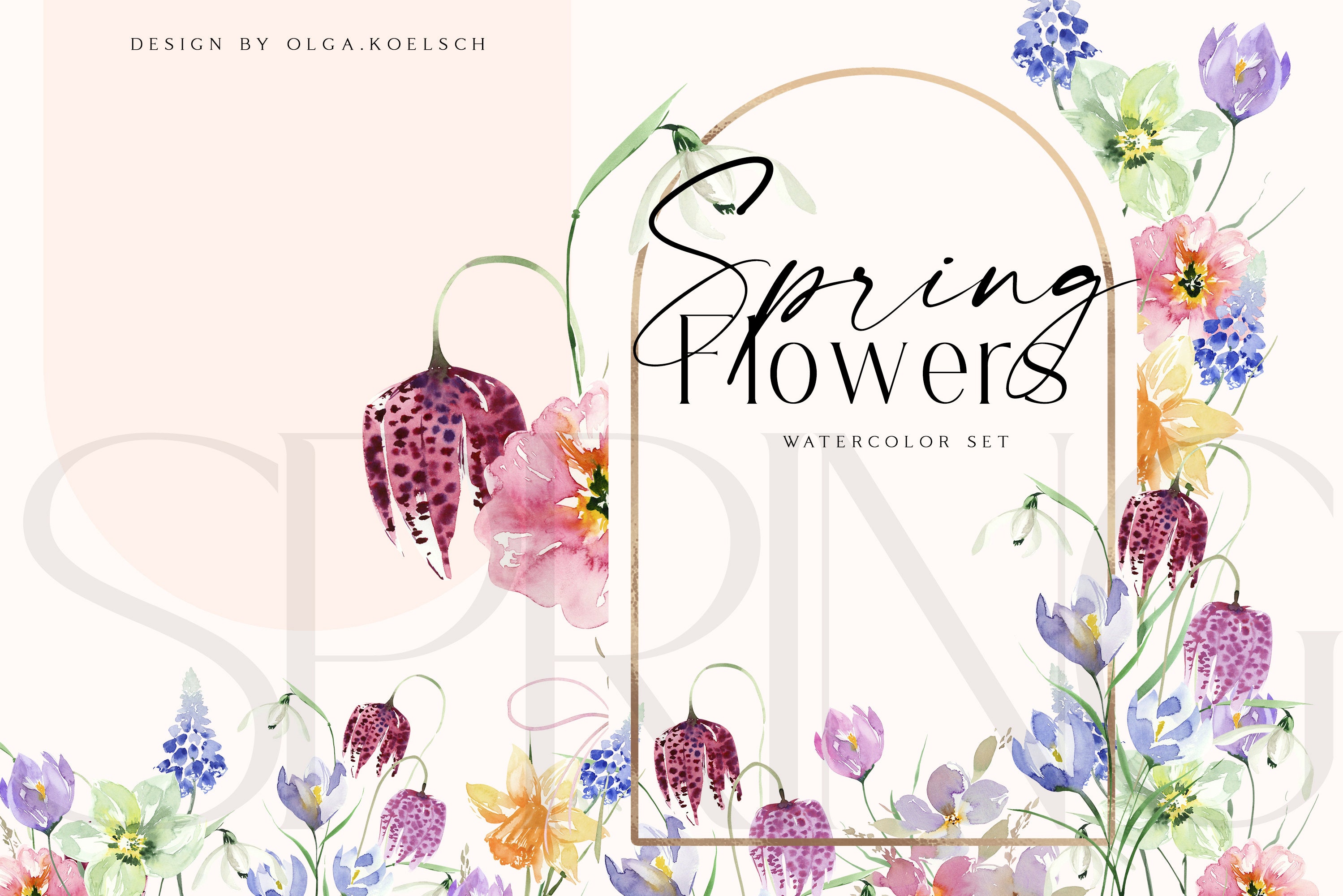 Watercolor Wildflower Clipart Spring Floral Clip Art Dusty - Etsy