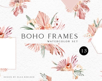 Watercolor Tropical Dried Flowers Clipart. Watercolor Summer | Etsy