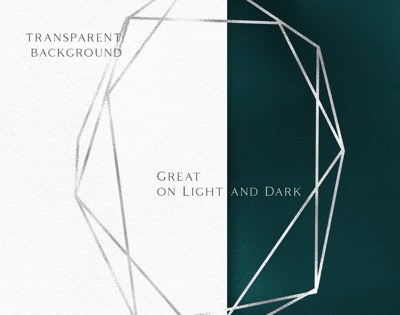 Silver Geometric Frames Png. Silver Polygonal Glitter Frame Clipart ...