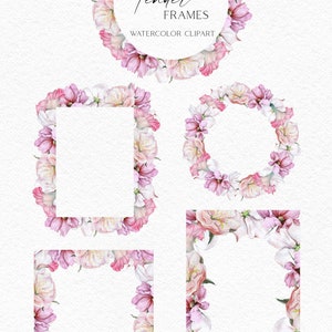 FREEBIE Clipart, Watercolor Boho Flowers Clipart, Wedding Pink Floral ...