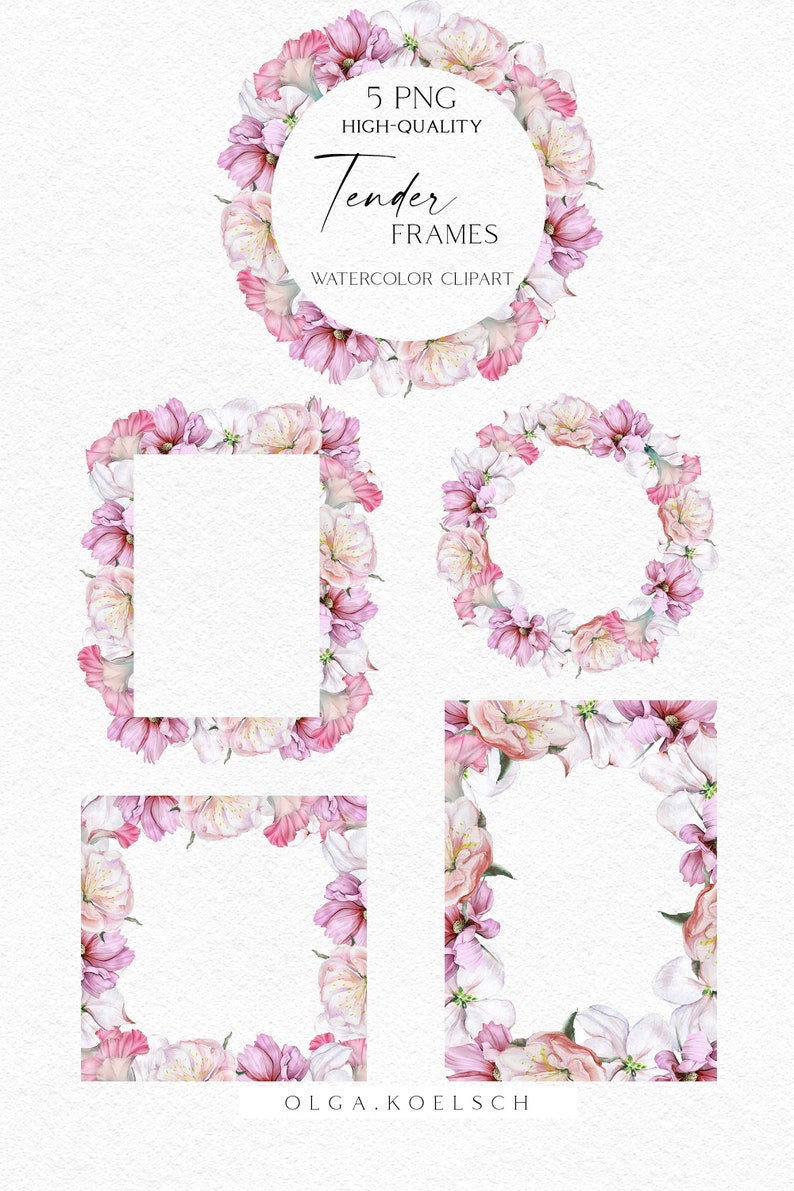 FREEBIE Clipart Watercolor Boho Flowers Clipart Wedding Pink | Etsy