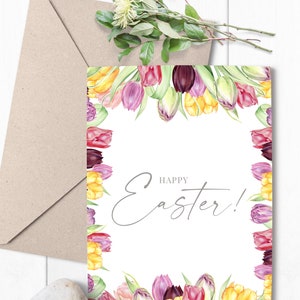 Watercolor Tulips Clipart, Easter Frames Clipart, Watercolor Spring ...