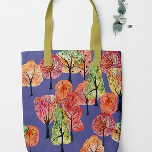 Watercolor Tree Seamless Pattern for Fabric, Watercolor Cute Seamless ...