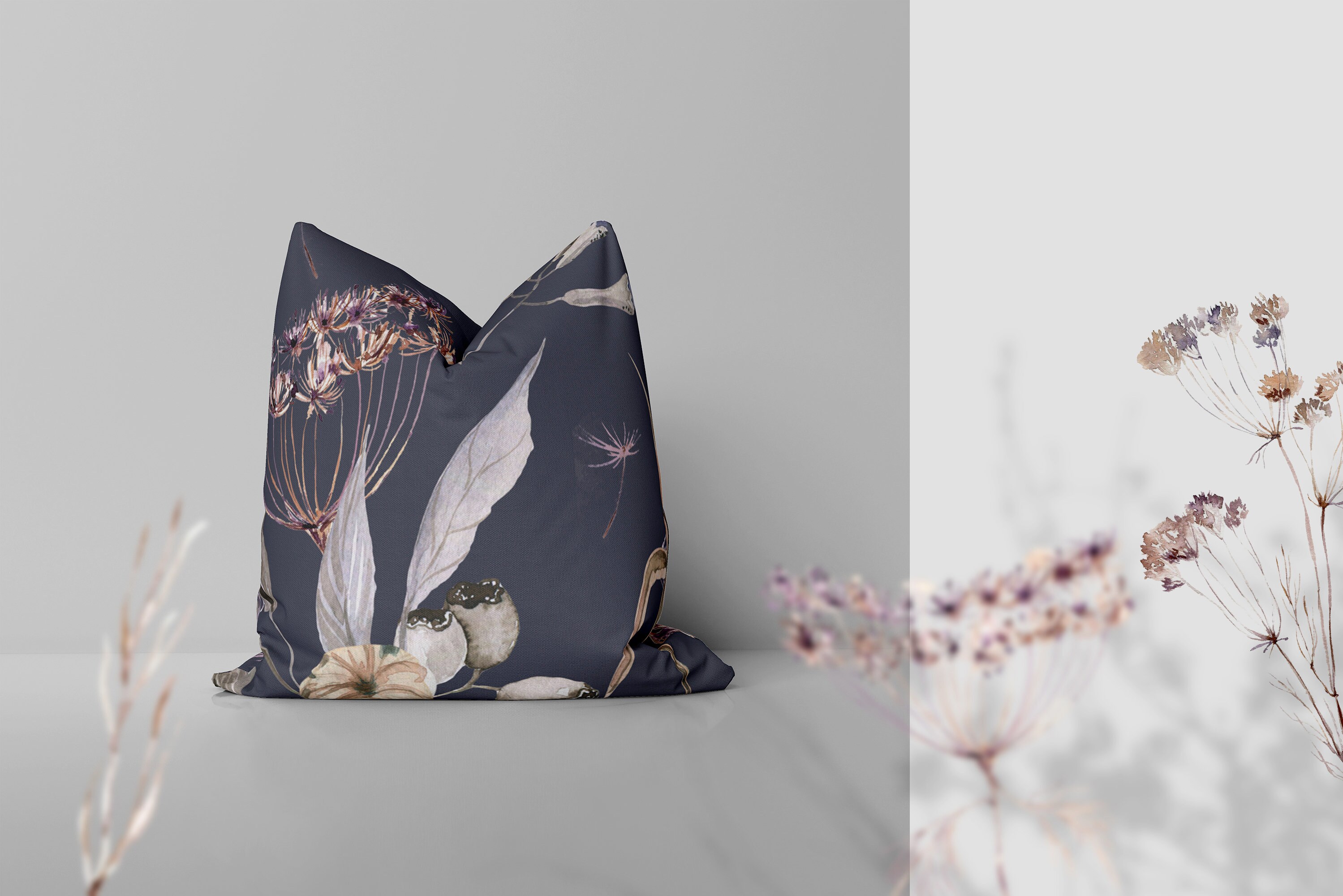 Boho Flowers Watercolor Digital Paper, Flower Seamless Pattern for ...