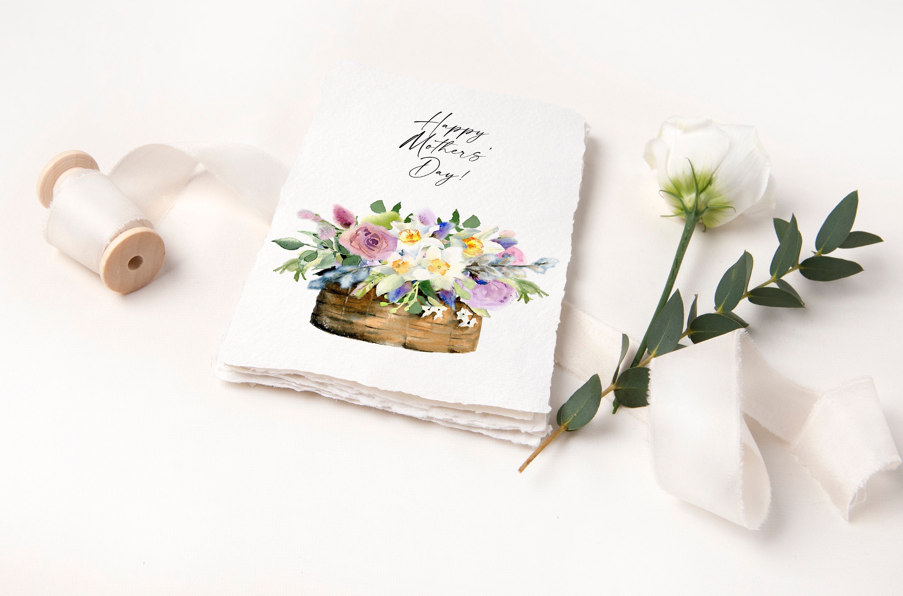 Watercolor Boho Flower Clipart Spring Floral Clip Art Hand | Etsy