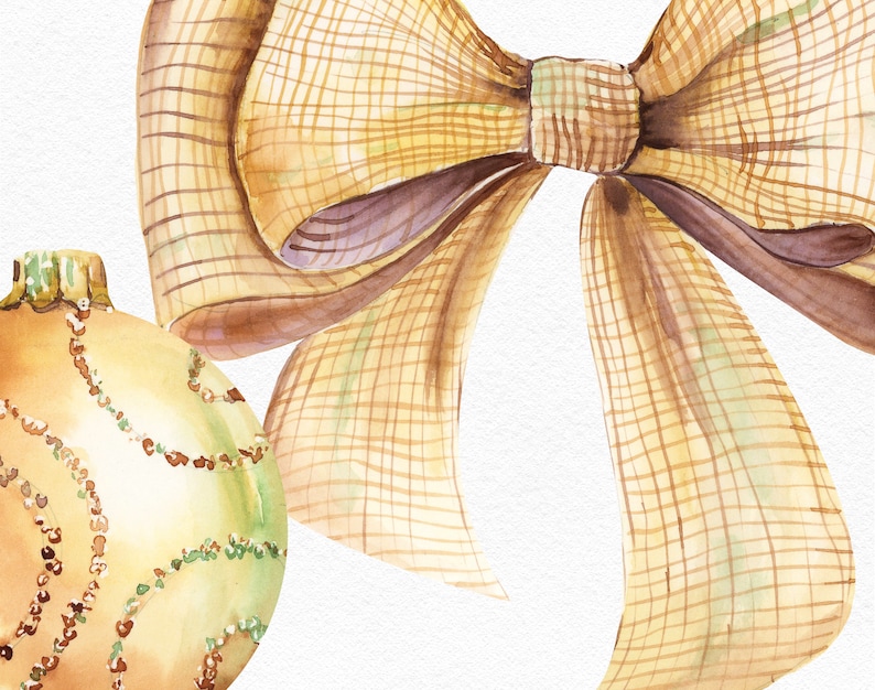 Christmas Baubles Clipart Watercolor Christmas Ornaments Png - Etsy