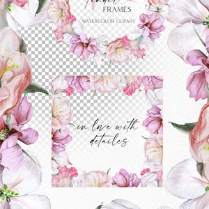 FREEBIE Clipart, Watercolor Boho Flowers Clipart, Wedding Pink Floral ...