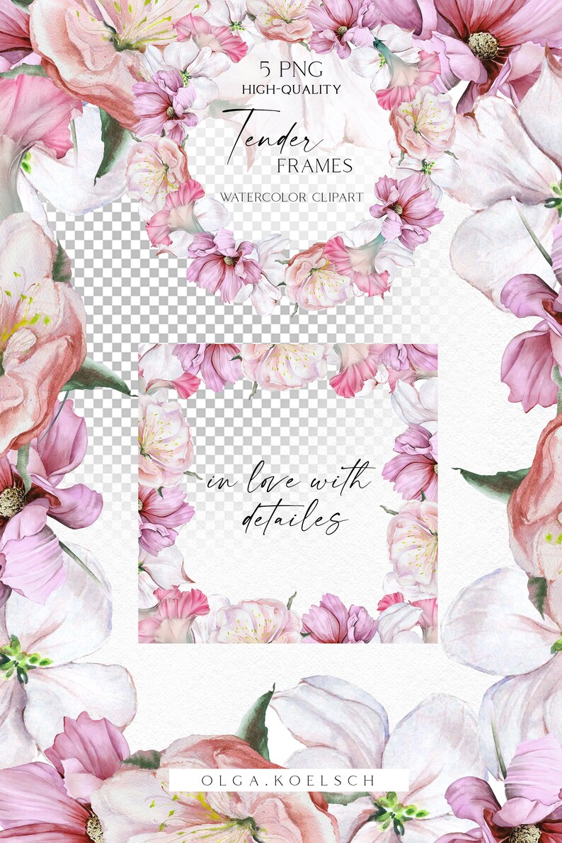 FREEBIE Clipart Watercolor Boho Flowers Clipart Wedding Pink | Etsy