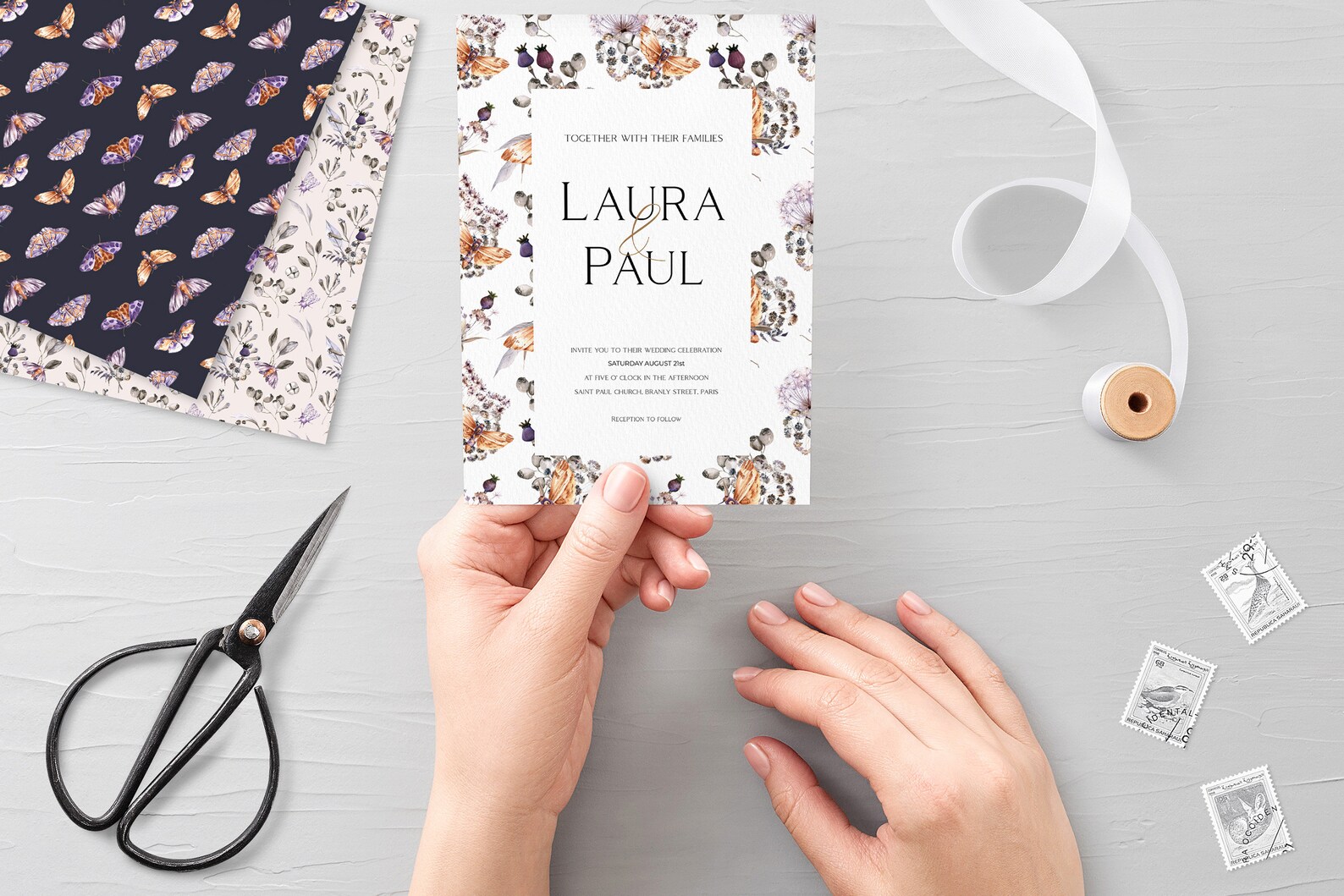 Boho Flowers Digital Paper Boho Floral Seamless Pattern With | Etsy