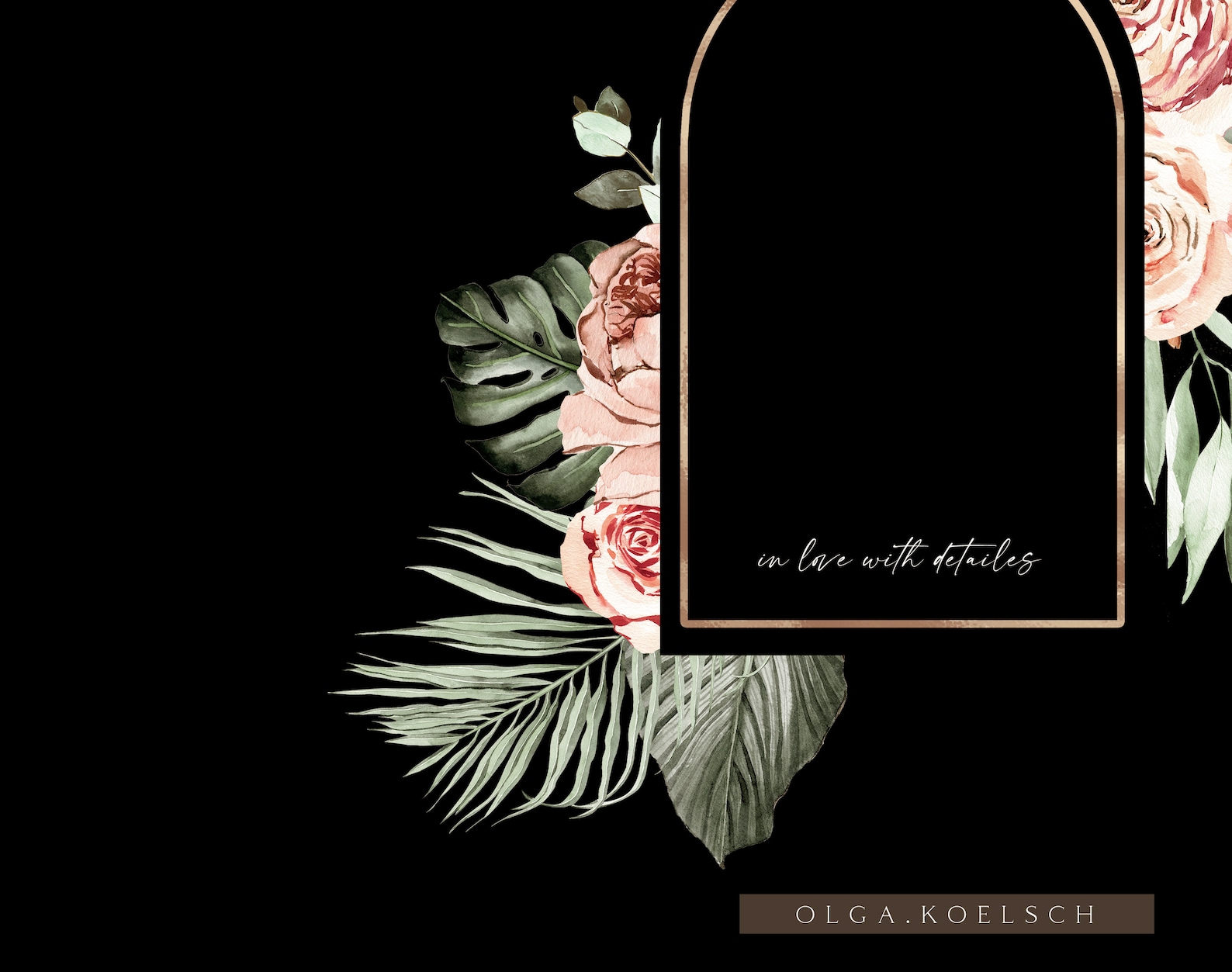 Boho Tropical Clipart Watercolor Boho Roses Border Clipart - Etsy