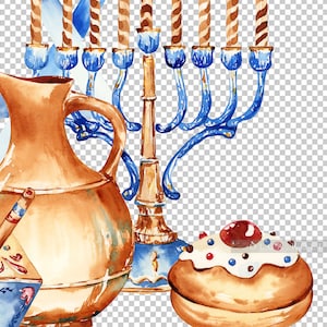 Hanukkah Clipart Jewish Holiday Watercolor Religious Clipart Jewish ...
